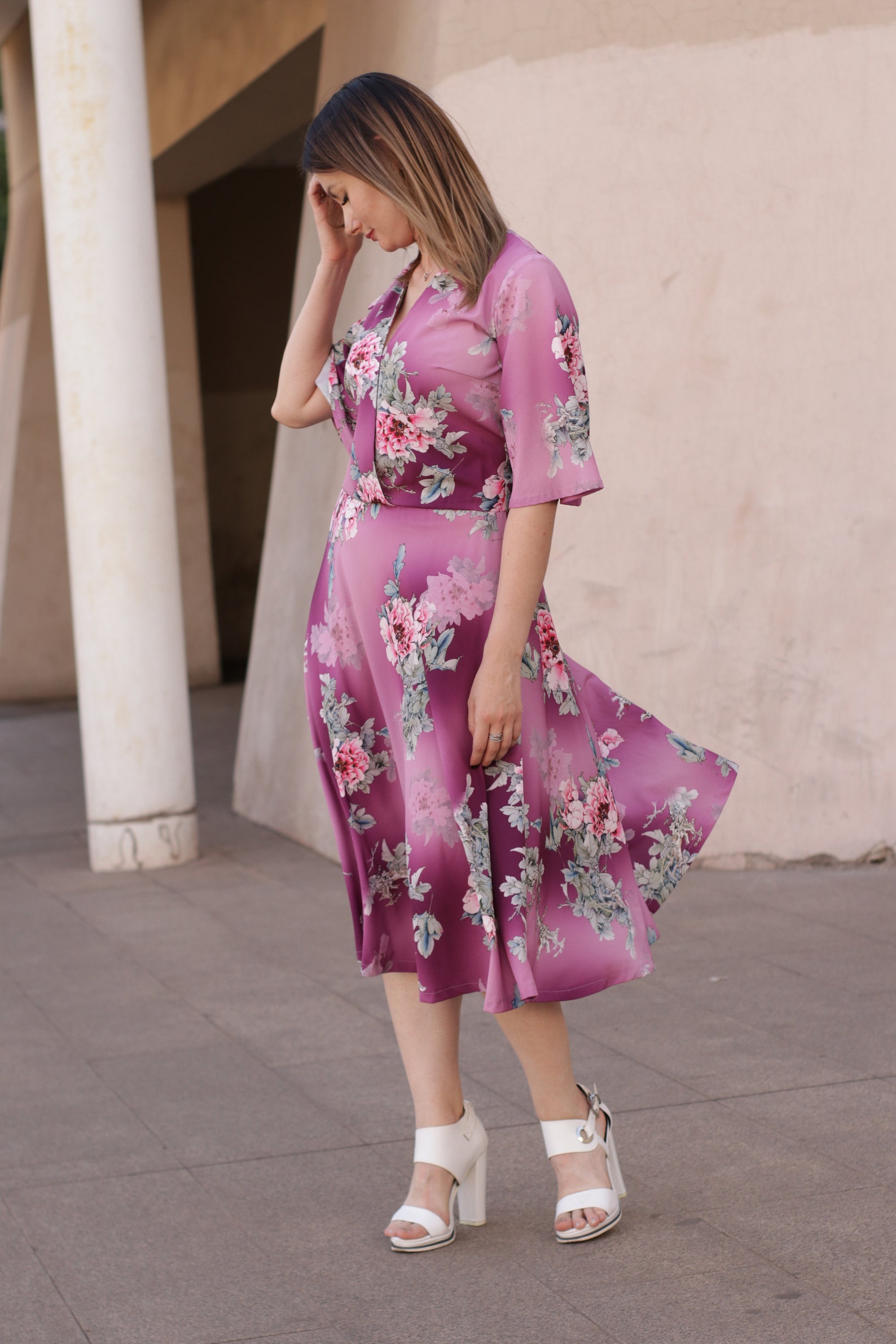 Sewing Silk Dress Pattern PDF Fancy for Women Evening With Semi ...