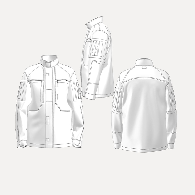 Tactical Jacket Sewing Pattern, Military Style, Sizes 40-48 (PDF ...