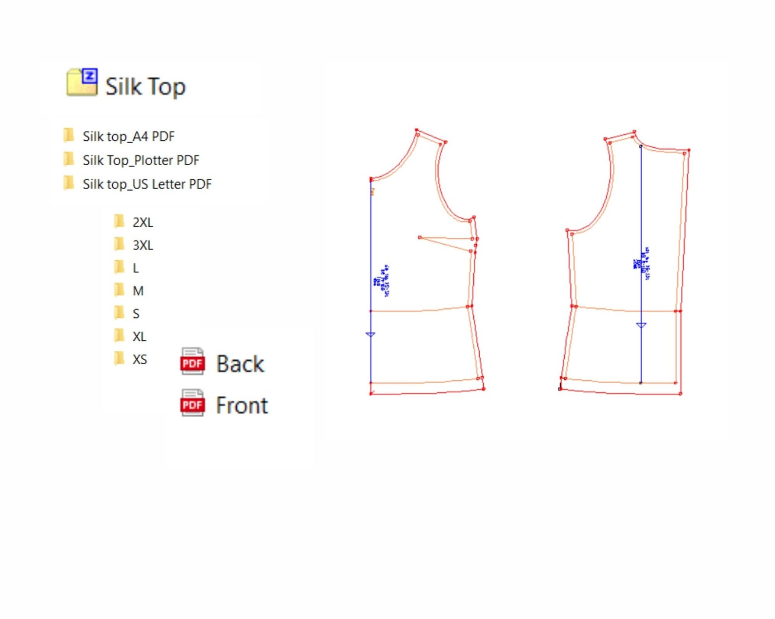 Silk Tank Top Pattern PDF A4 US Letter Sewing Women Satin Top T Shirt ...