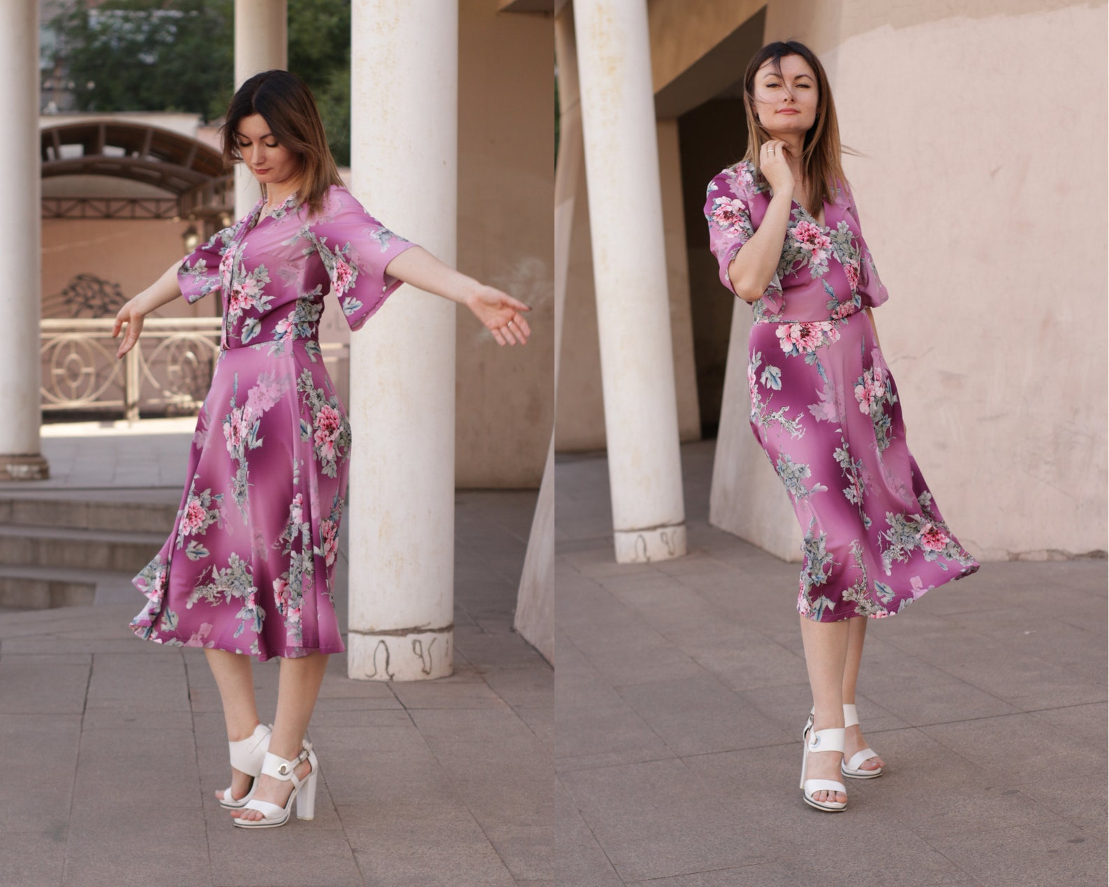 Sewing Silk Dress Pattern PDF Fancy for Women Evening With Semi ...
