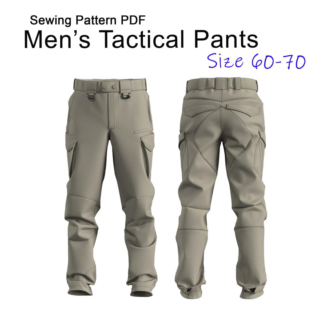 Men's Tactical Cargo Pants Sewing Pattern: Military Style (PDF) Size 60 ...