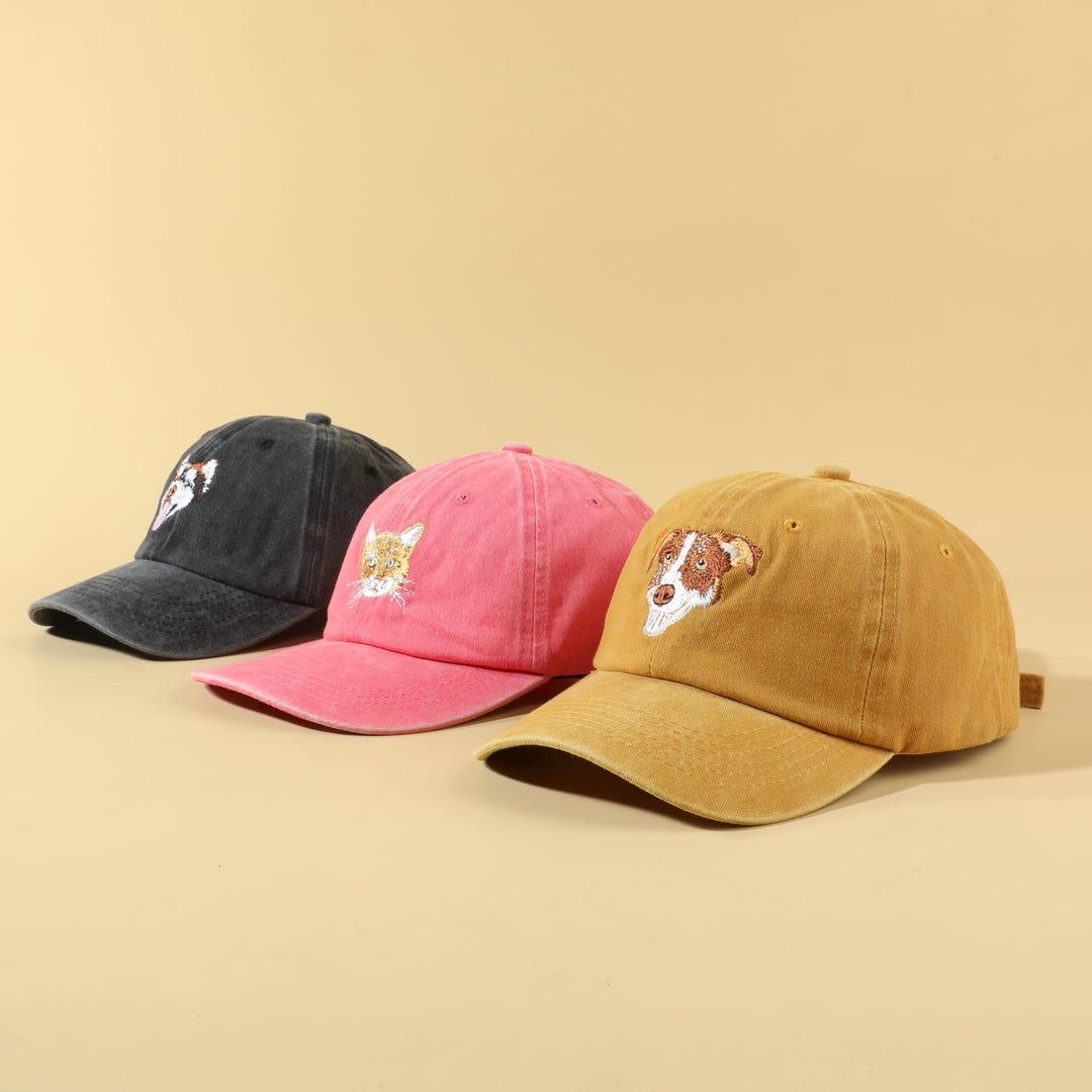 Custom Embroidered Pet Baseball Hat Photo, Personalized Cap Gifts for ...