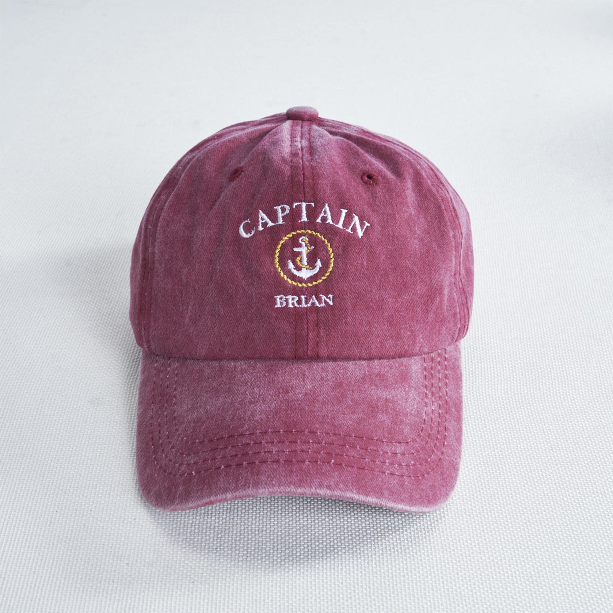 Personalized Captain Embroidery Hat, Custom Sailing Cap, Anchor Compass ...