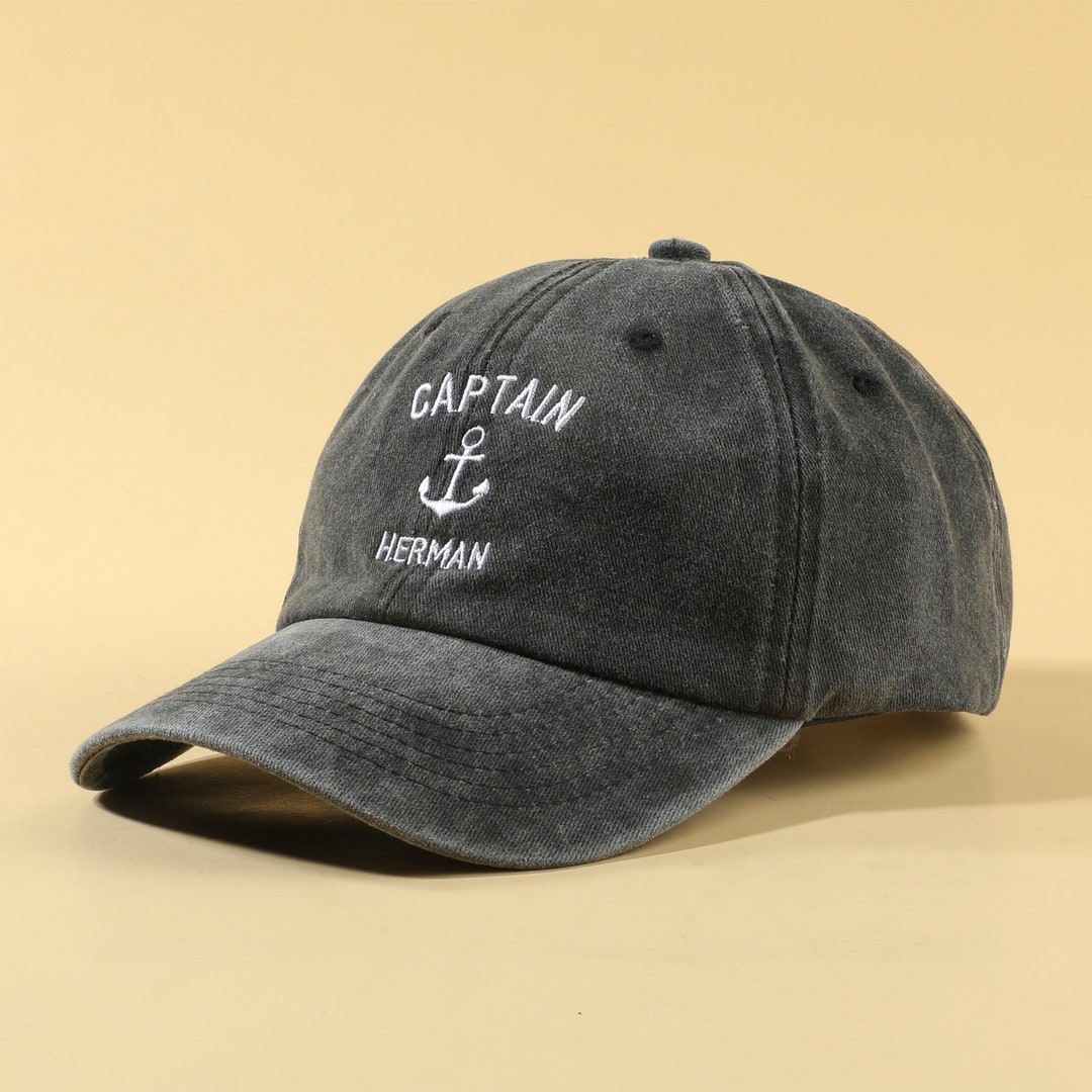 Captain Embroidery Hat | Custom Sailing Cap | Personalized Anchor ...