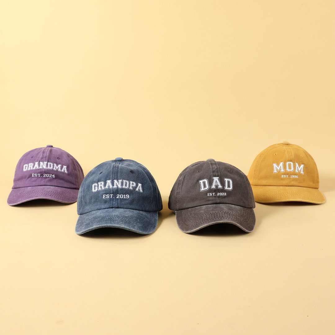 Personalized Embroidery Baseball Hat | Custom Dad Established Year Cap ...