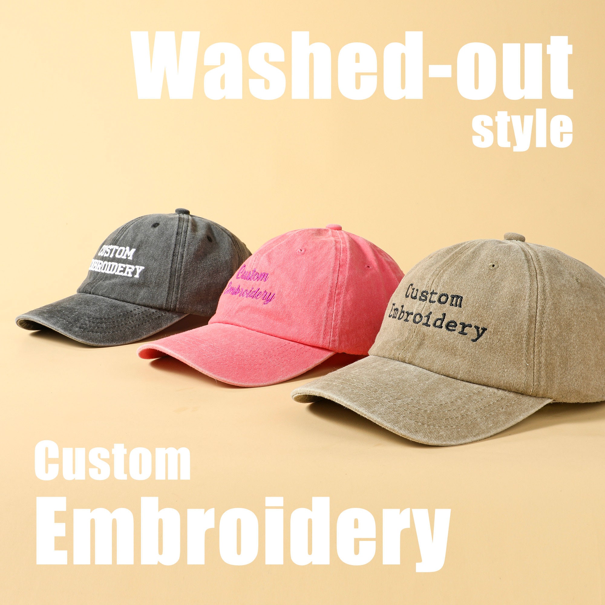 Custom Embroidered Cap | Personalized Embroidery Logo Baseball Hat ...