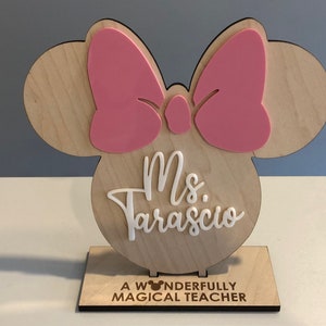 DIGITAL FILE - Minnie Mouse Desk Plaque - Name Sign - Teacher Gift ...