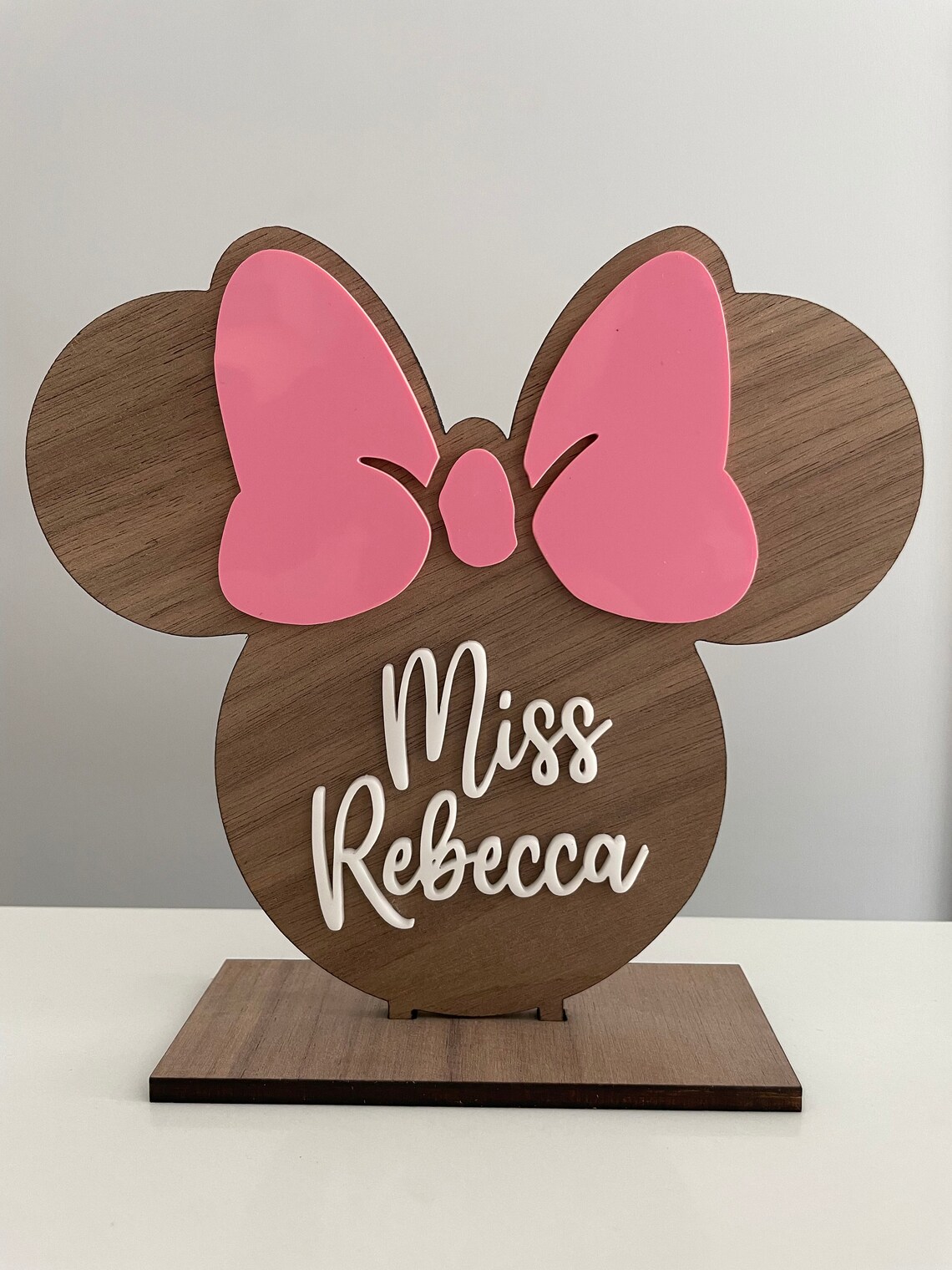 Minnie Mouse Desk Plaque SVG - Teacher Gift, Name Sign (digital File ...