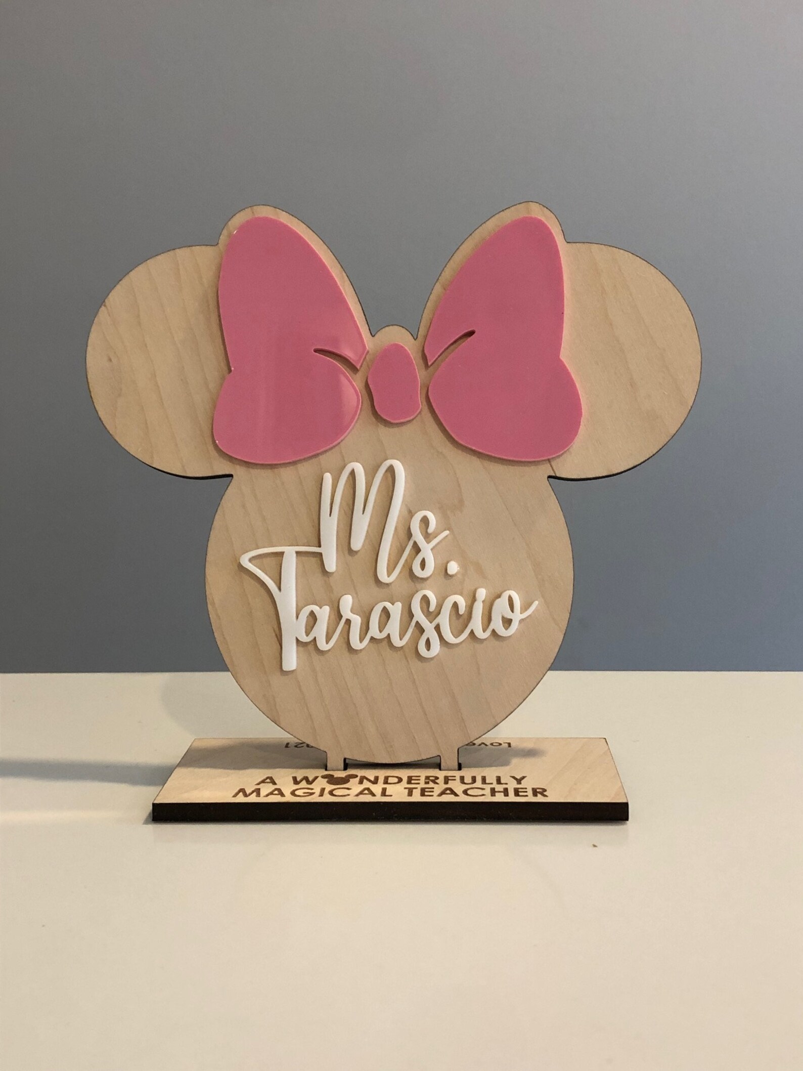 Digital File Minnie Mouse Desk Plaque Name Sign Teacher - Etsy