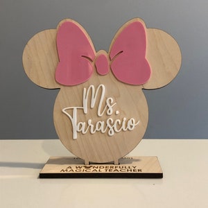 Minnie Mouse Desk Plaque SVG - Teacher Gift, Name Sign (digital File ...