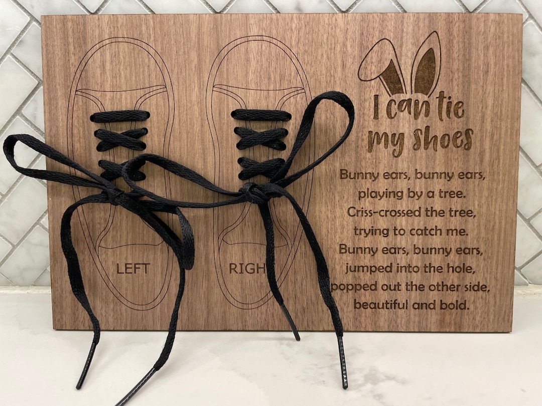 Learn to Tie Shoes SVG: Bunny Ear Rhyme Practice Board (digital File ...