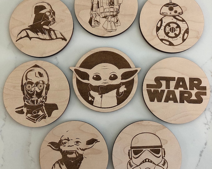 Star Wars Coaster Set: Laser Cut Character Designs (SVG Digital File ...