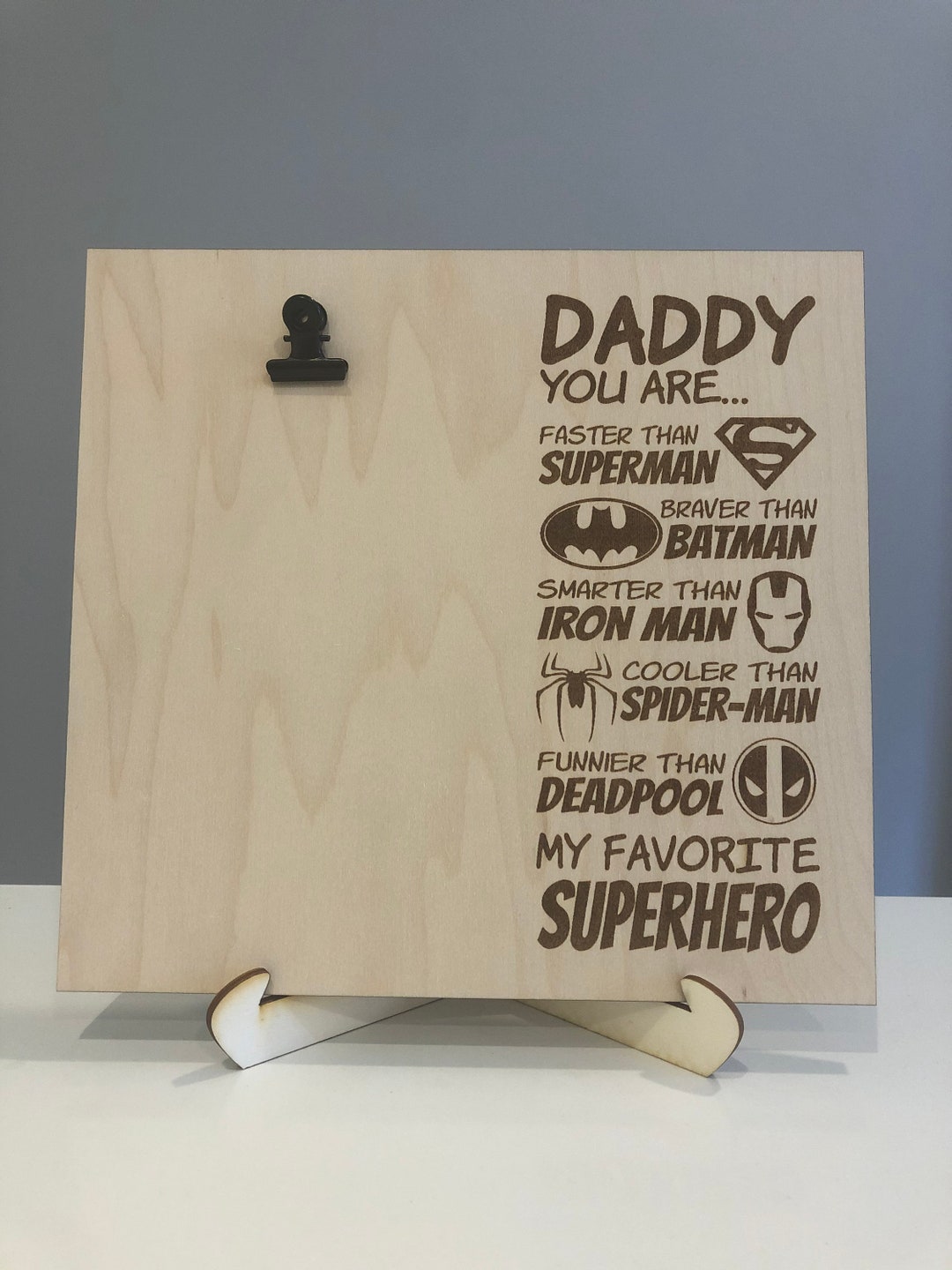 Father's Day Gift Dad Picture Frame Laser Cut Laser Engraved Superhero ...