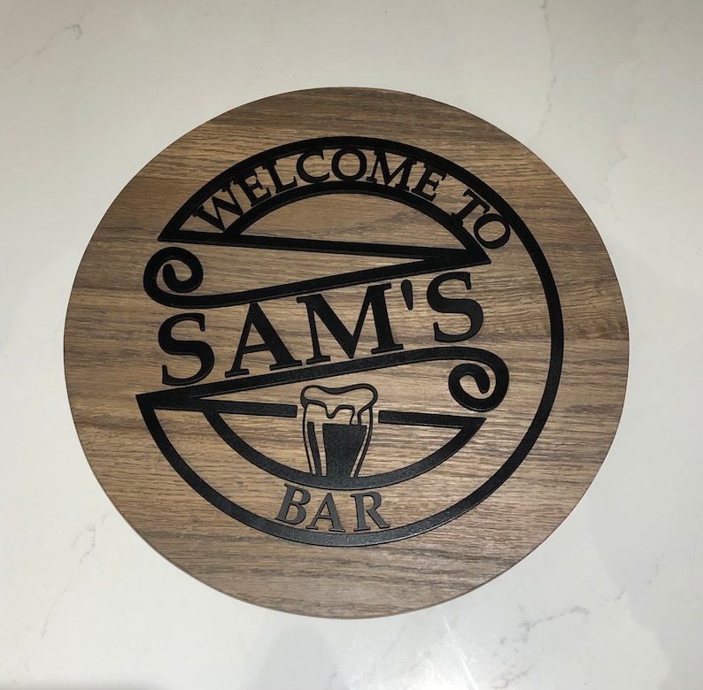 Digital Laser Cut File SVG Custom Bar Sign Man Cave Bar Personalized ...