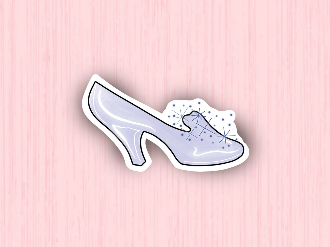 Glass Shoe Sticker | Princess Slipper | Laptop Stickers | Princess ...