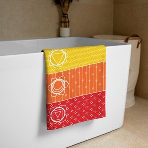 Chakra Cotton Beach Towel, 7 Chakras Yoga & Meditation Blanket, Yoga ...