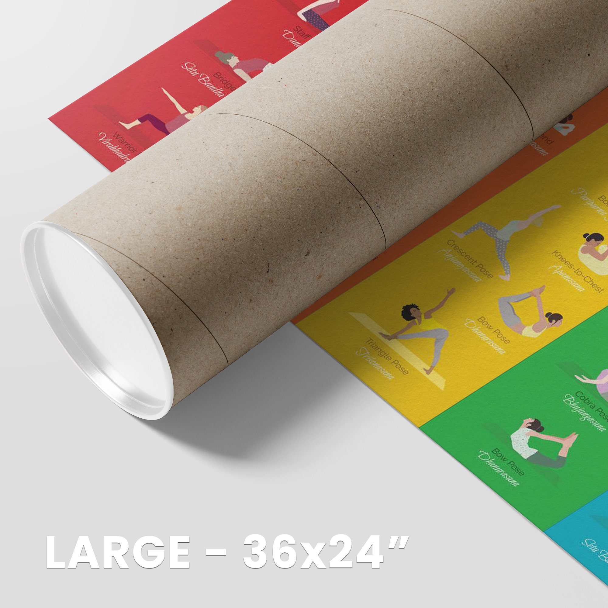 Yoga Poses Poster Large 36x24 7 Chakras Yoga Print - Etsy