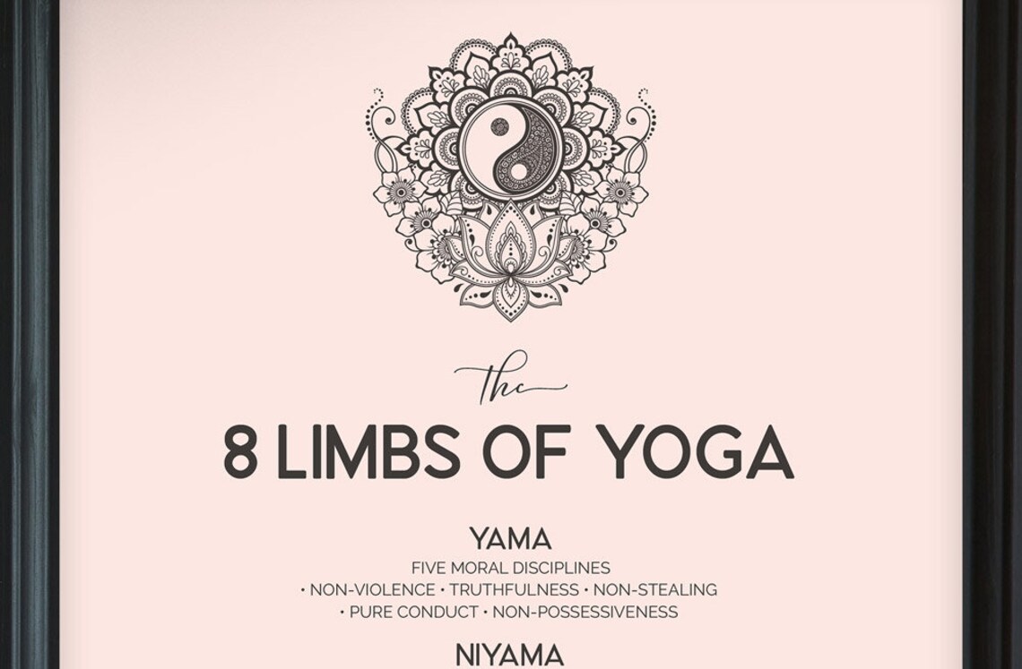 8 Limbs of Yoga Poster, Yoga Art, Yoga Print, Ashtanga Yoga Poster ...
