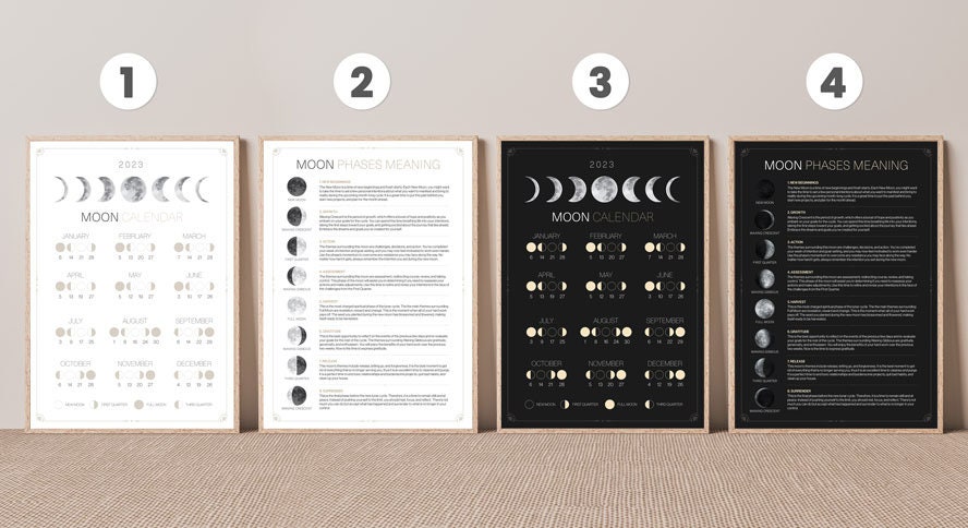 Moon Phases & Lunar Calendar 2023 Bundle Moon Phase Wall - Etsy UK