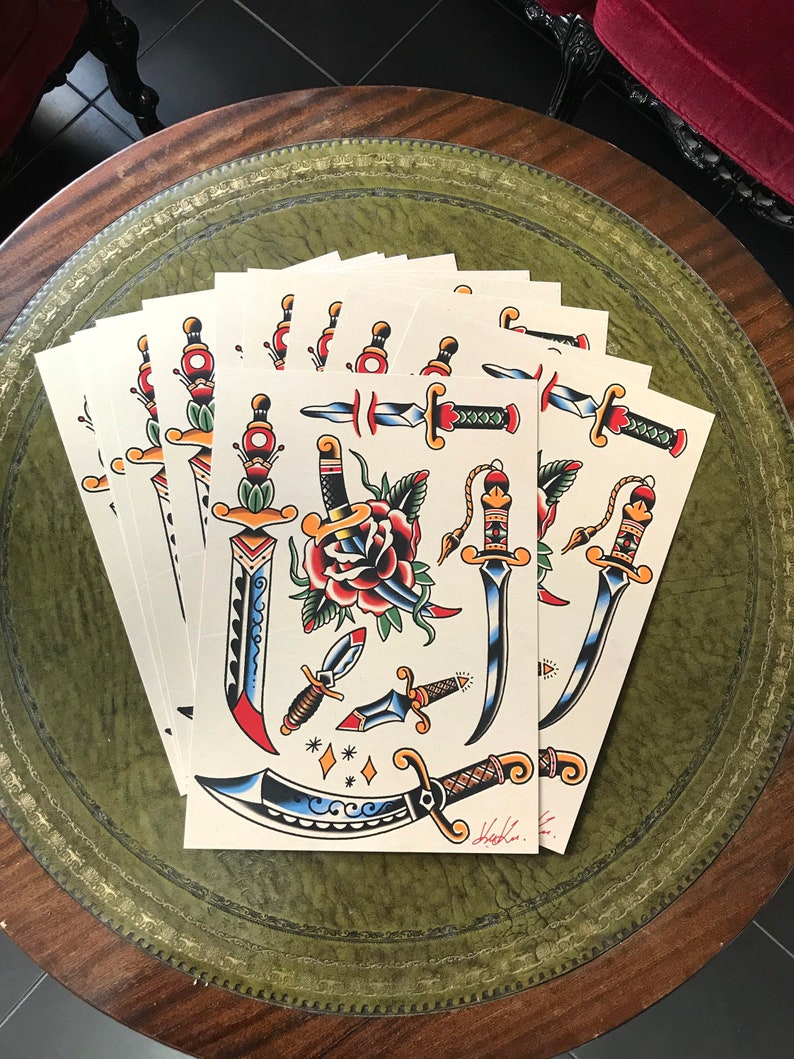 Traditional Tattoo Flash Art Print-a3 - Etsy