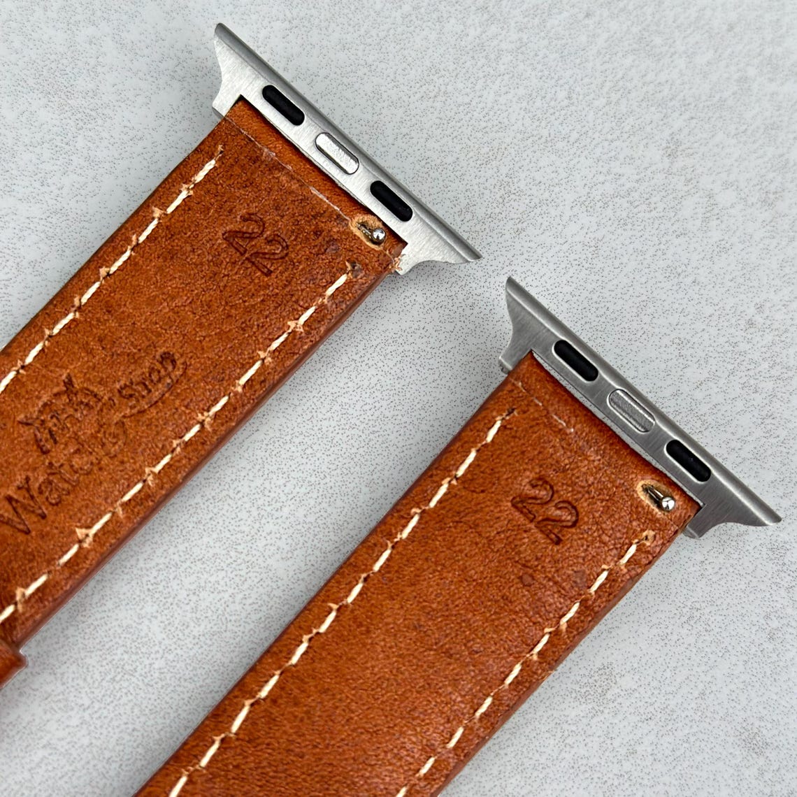 Handmade Tan Apple Watch Strap, Full Grain Italian Leather, Padded Band ...