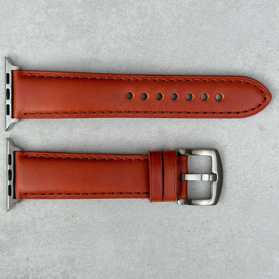 Luxury Full Grain Leather Cinnamon Watch Band for the Apple Watch ...