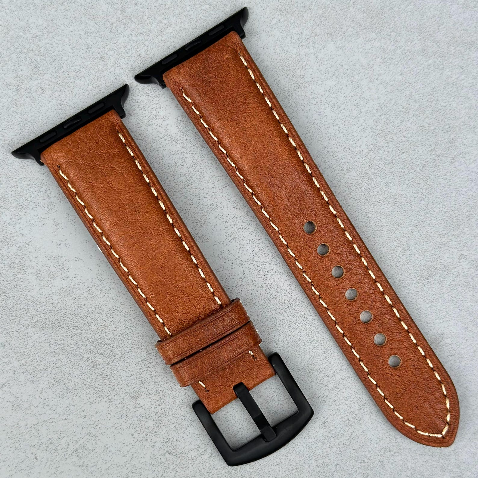 Handmade Tan Apple Watch Strap, Full Grain Italian Leather, Padded Band ...
