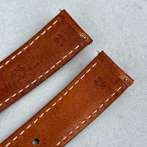Handmade Copper Brown Italian Leather Watch Strap, Full Grain Leather ...