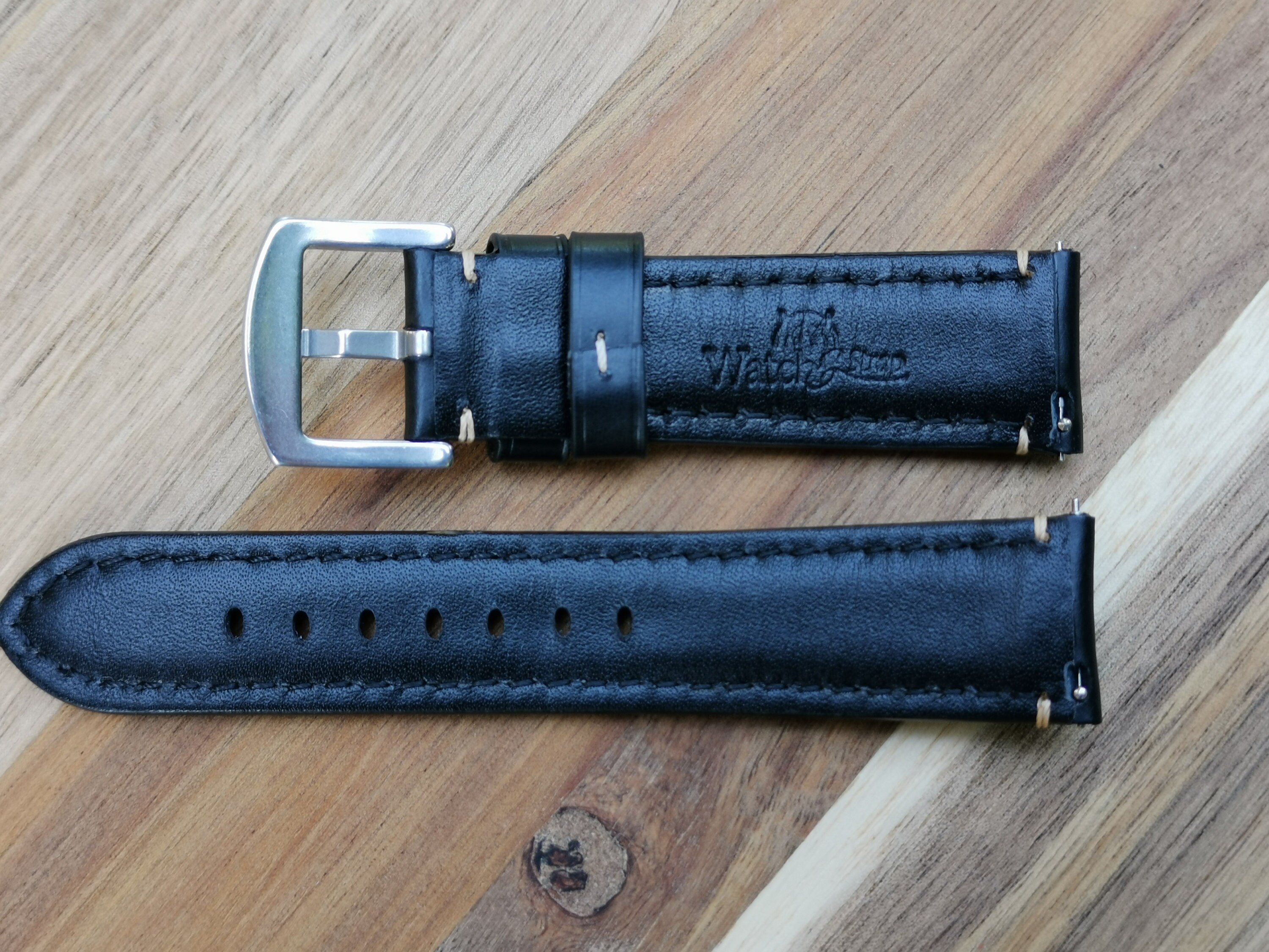 Black Full Grain Leather Watch Strap Quick Release Padded - Etsy