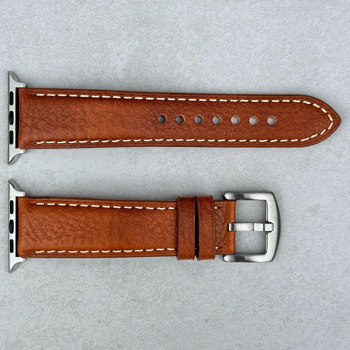 Handmade Tan Apple Watch Strap, Full Grain Italian Leather, Padded Band ...