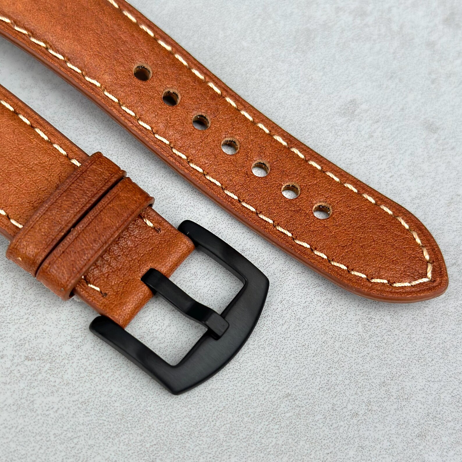 Handmade Tan Apple Watch Strap, Full Grain Italian Leather, Padded Band ...