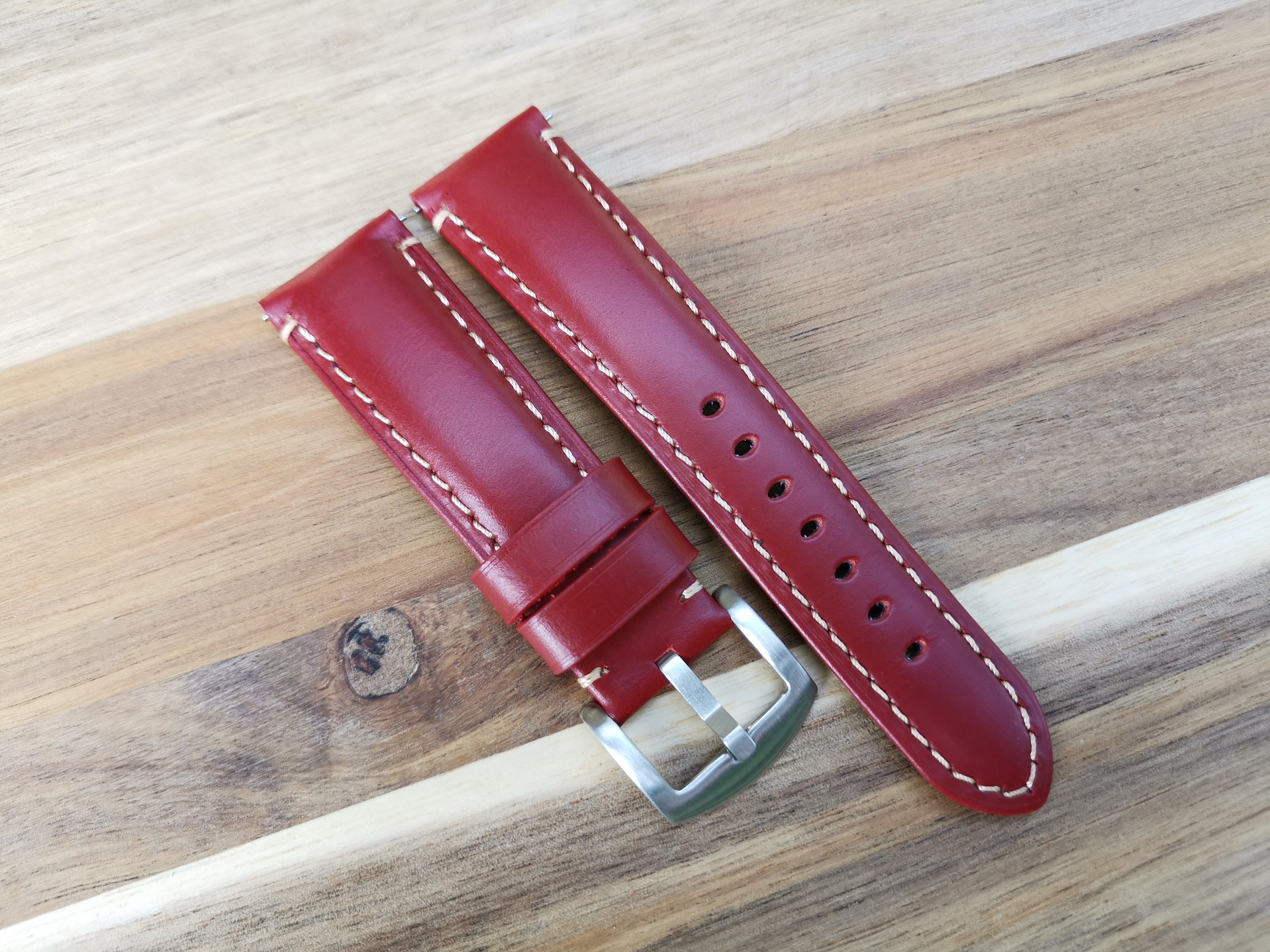 Blood Red Full Grain Leather Watch Strap Quick Release - Etsy