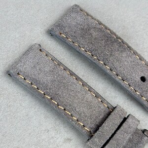 Handmade Suede Watch Strap, Light Grey Padded Watch Band 18mm, 20mm ...