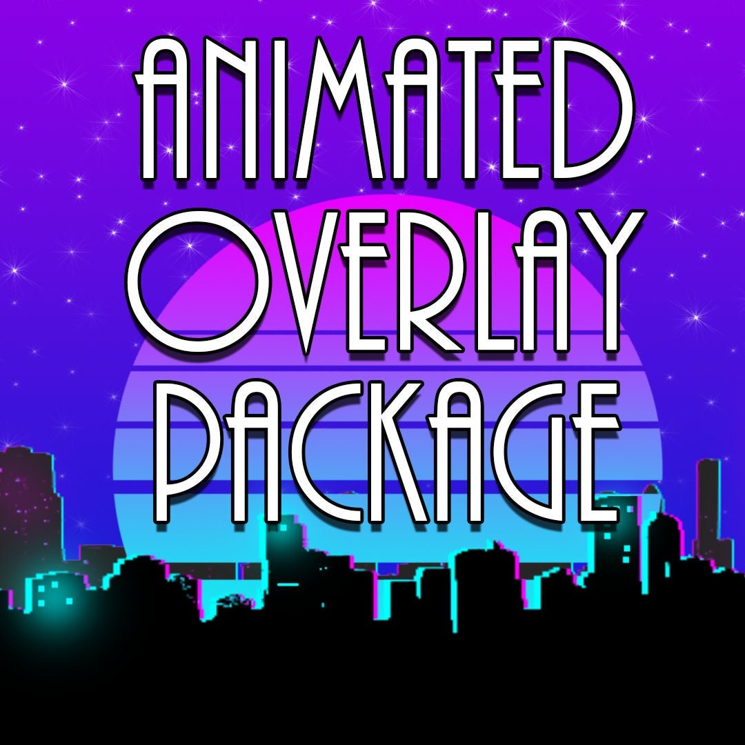 ANIMATED Twitch Overlay Pack | Synth City Scene | Stream Overlay ...