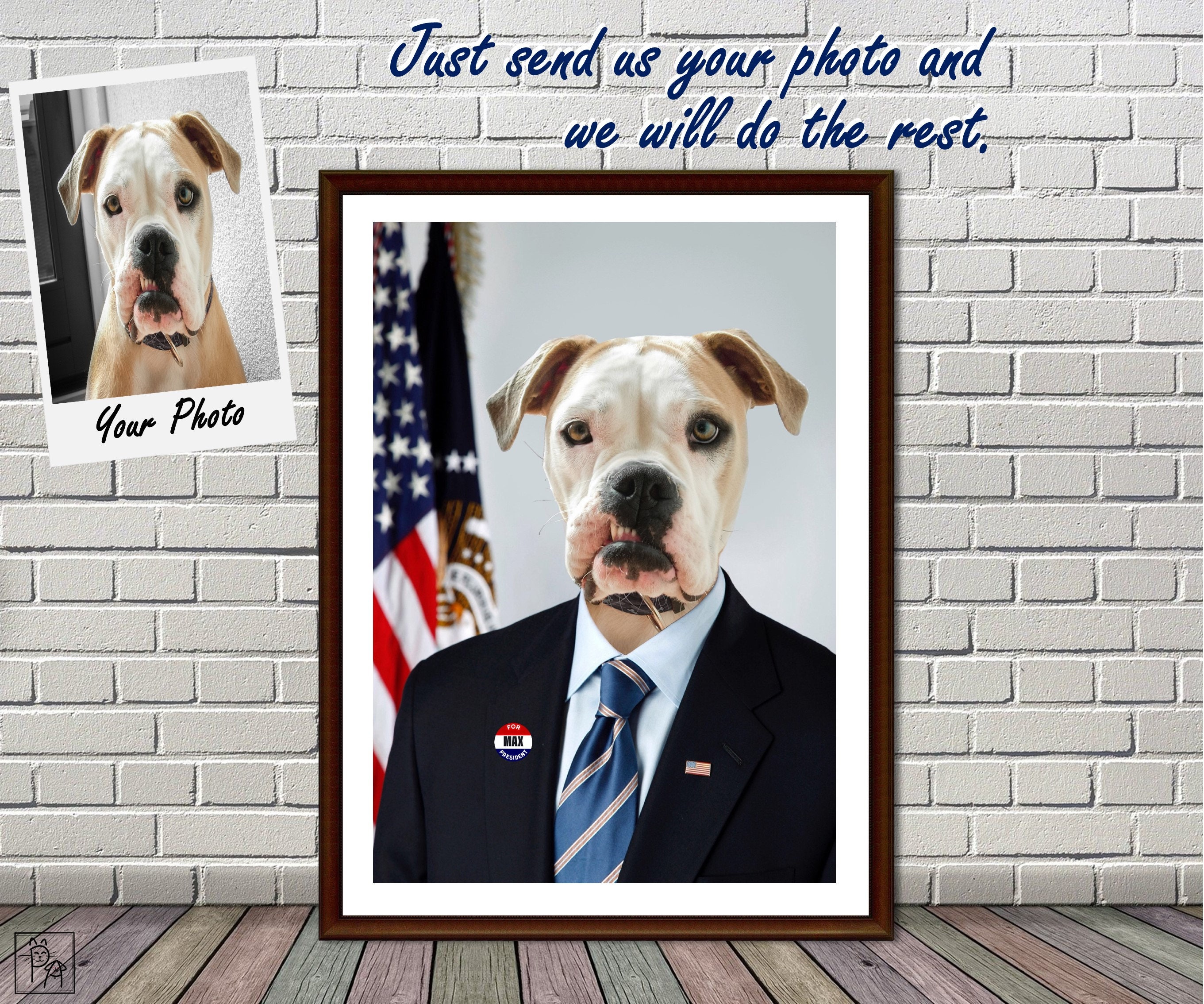 Custom Pet Portrait President Cat Portrait Pet President | Etsy