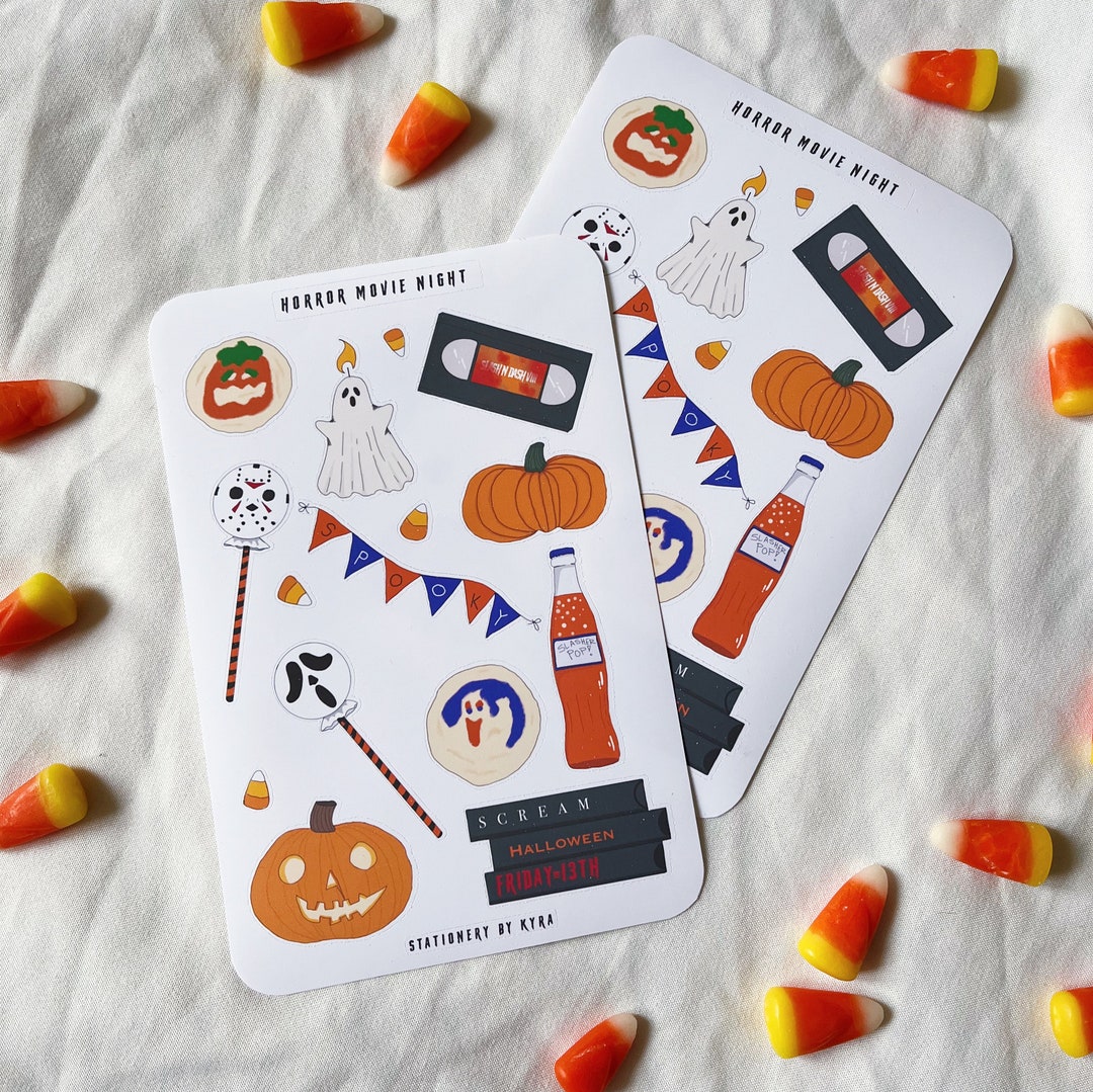 Horror Movie Night Sticker Sheet Slasher Inspired Stickers Perfect for ...