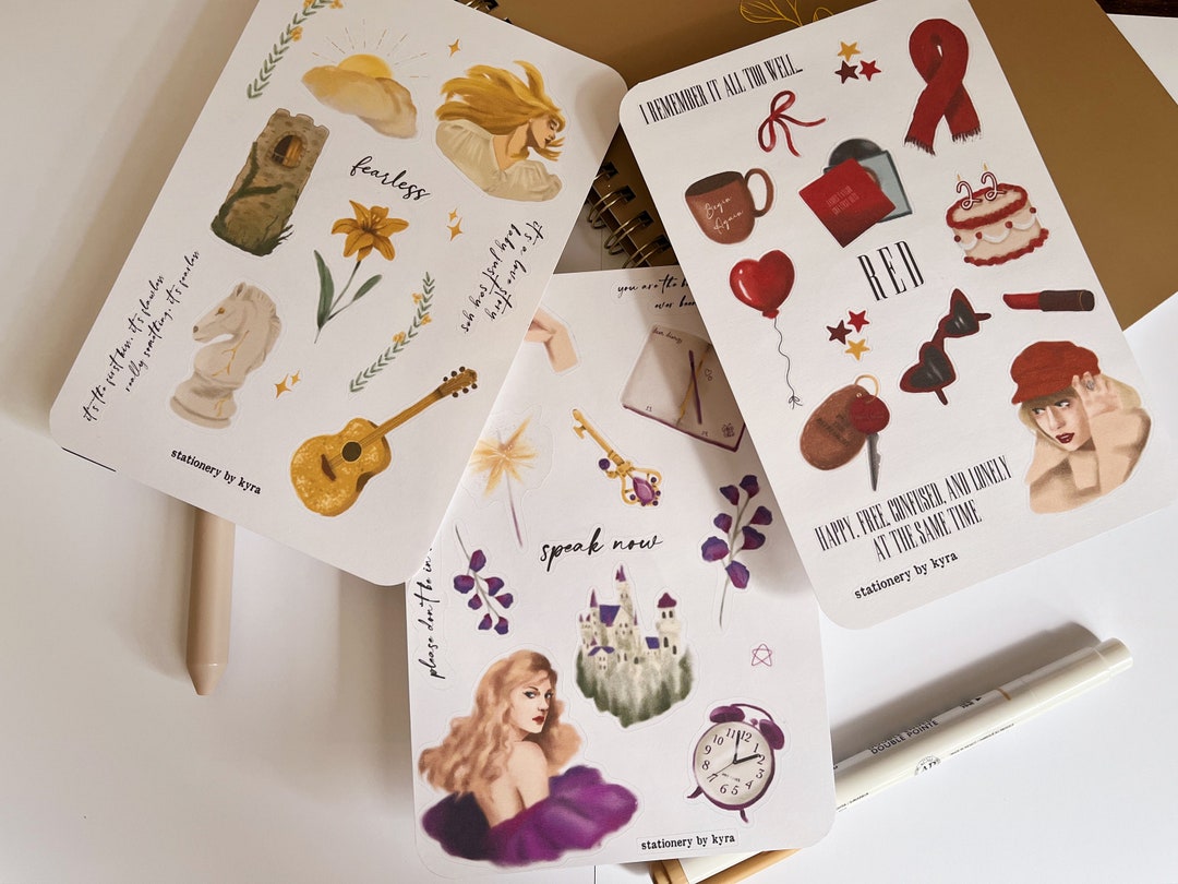 Taylor Swift Stickers: Fearless Speak Now Red Sticker Sheets - Etsy