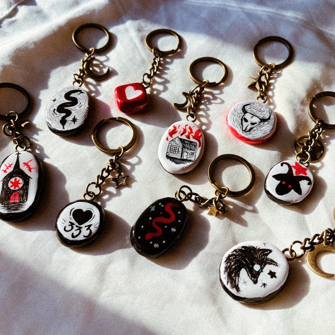 Handmade Southern Gothic Clay Keychains - Etsy