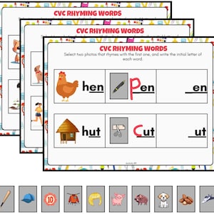 Kindergarten Reading Practice Busy Board or Cut & Paste Hands-on ...