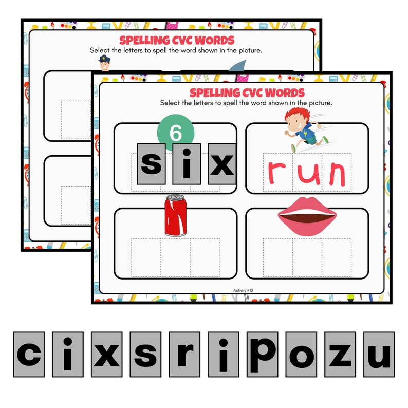 Kindergarten Reading Practice Busy Board or Cut & Paste Hands-on ...