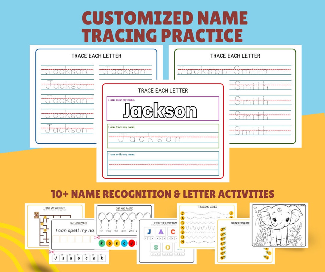 Customize Name Writing Sheets, Can Write My Name, Personalized Name ...