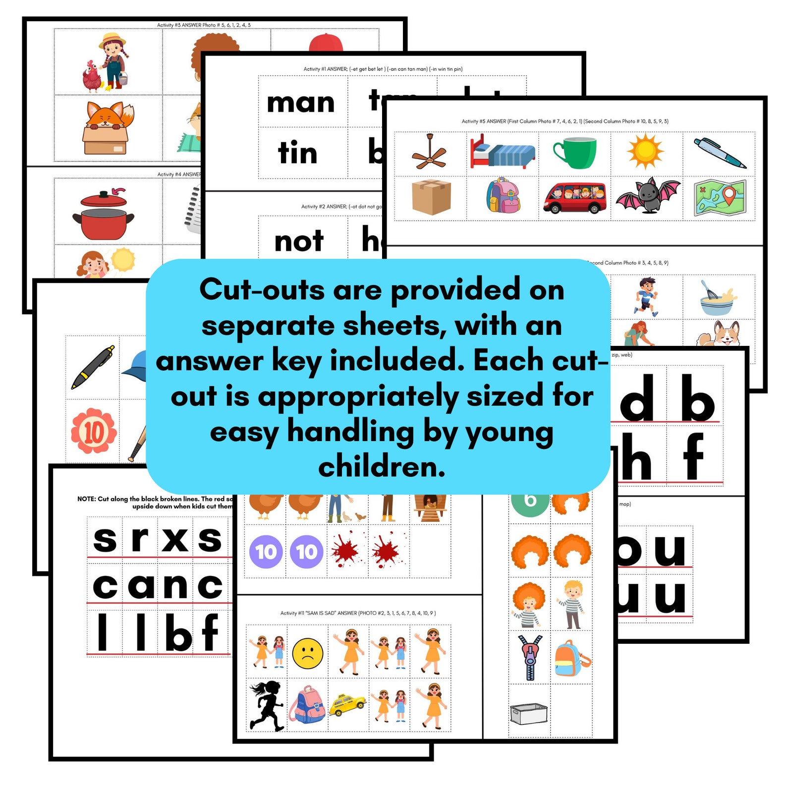 CVC Words Reading Practice Hands-on Engaging Printable Worksheets ...