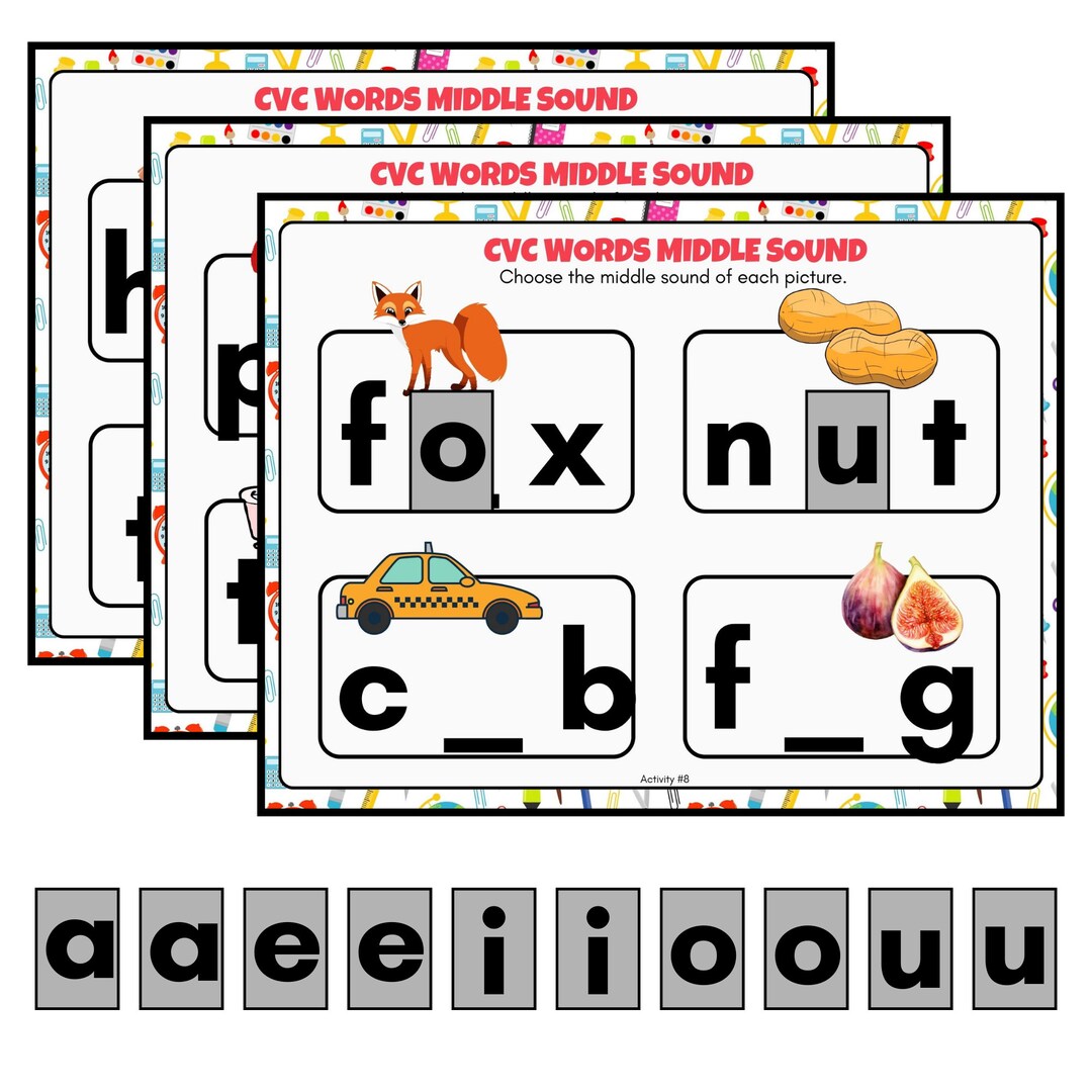 Kindergarten Reading Practice Busy Board or Cut & Paste Hands-on ...