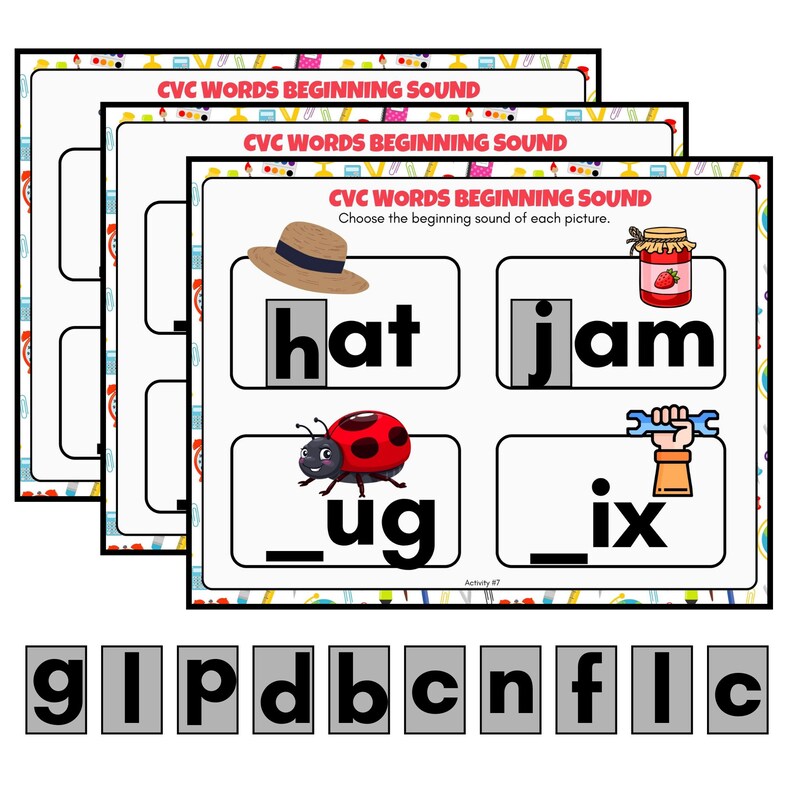 CVC Words Reading Practice Hands-on Engaging Printable Worksheets ...