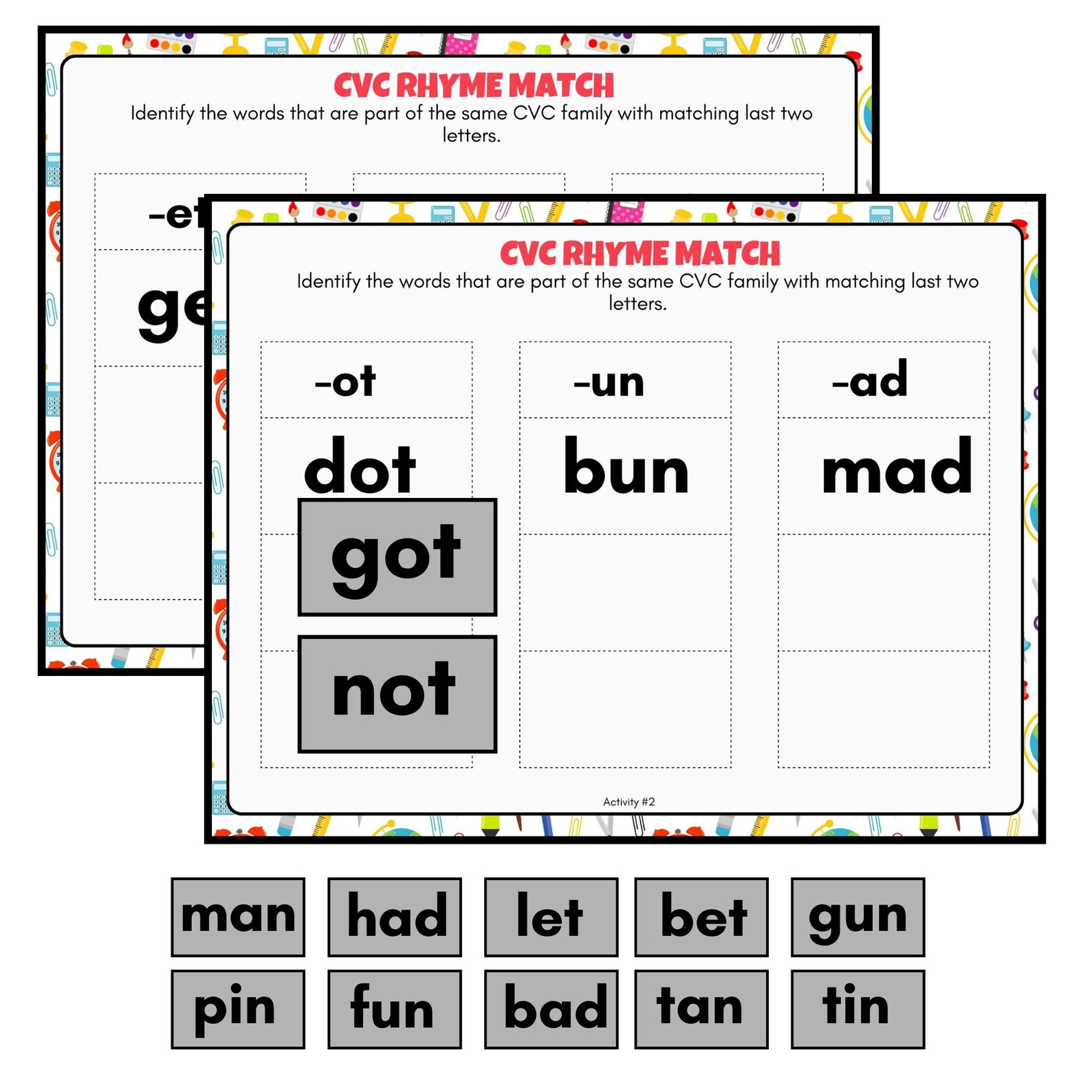CVC Words Reading Practice Hands-on Engaging Printable Worksheets ...