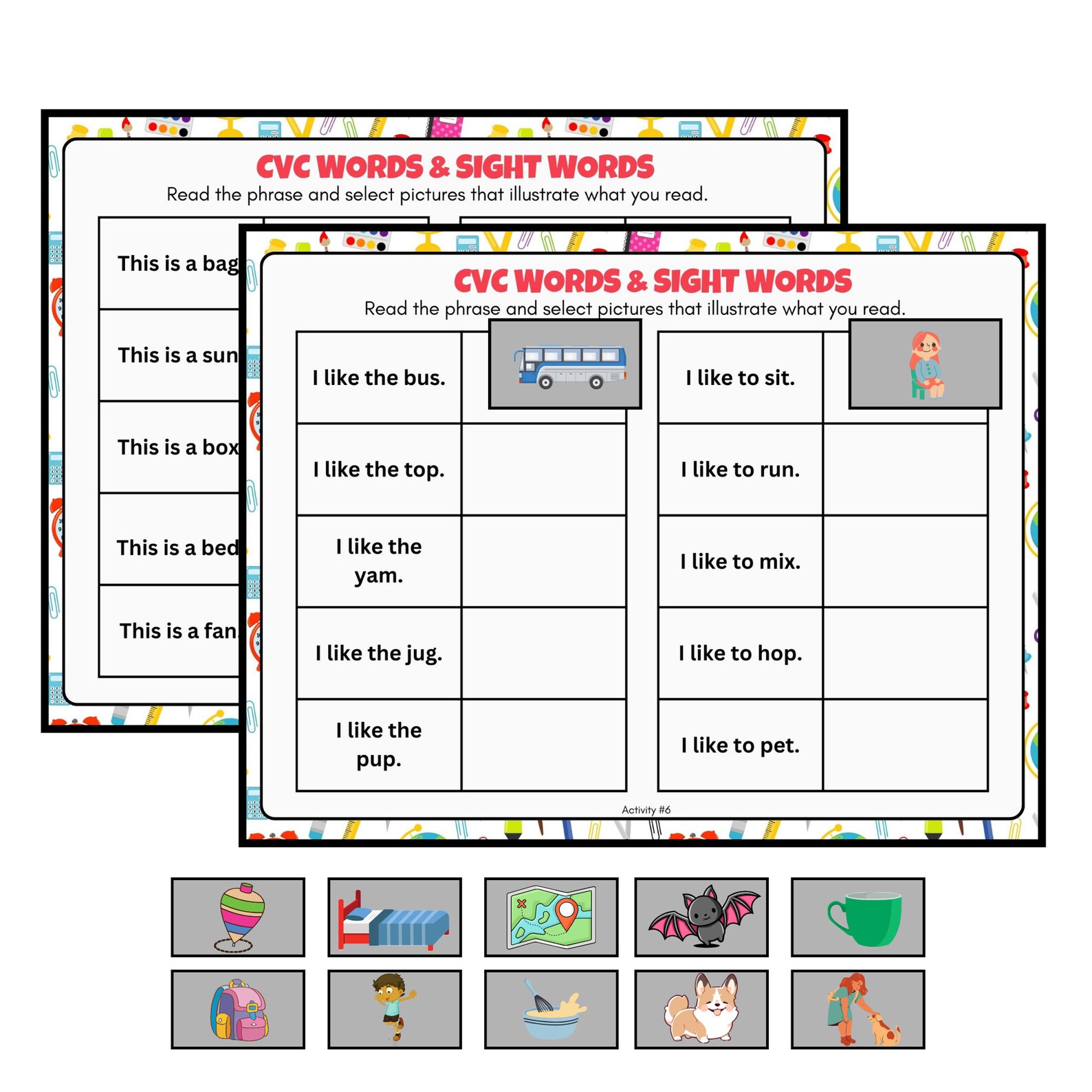 CVC Words Reading Practice Hands-on Engaging Printable Worksheets ...
