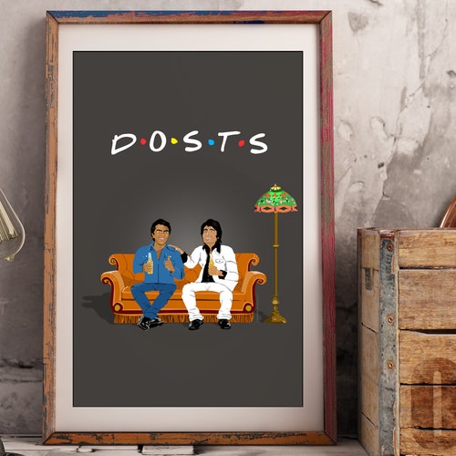Dosts Friends and Sholay Inspired Bollywood Digital Art - Etsy