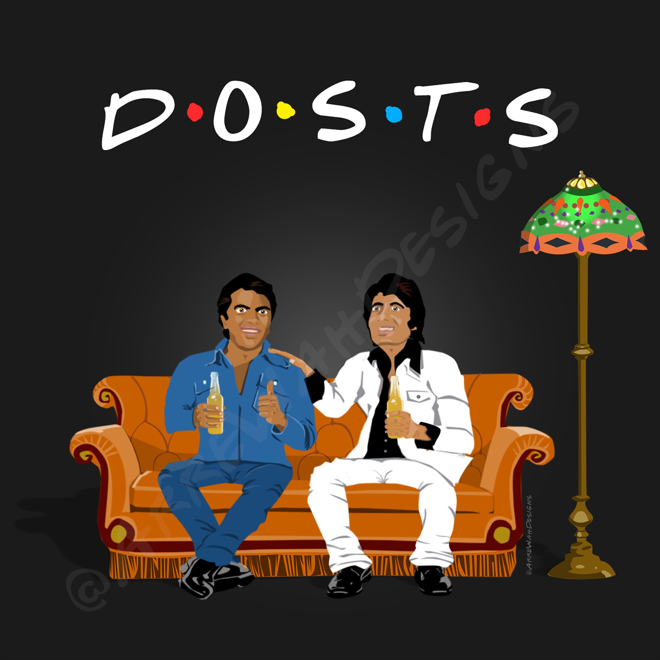 Dosts - Friends and Sholay Inspired Bollywood Digital Art (instant ...