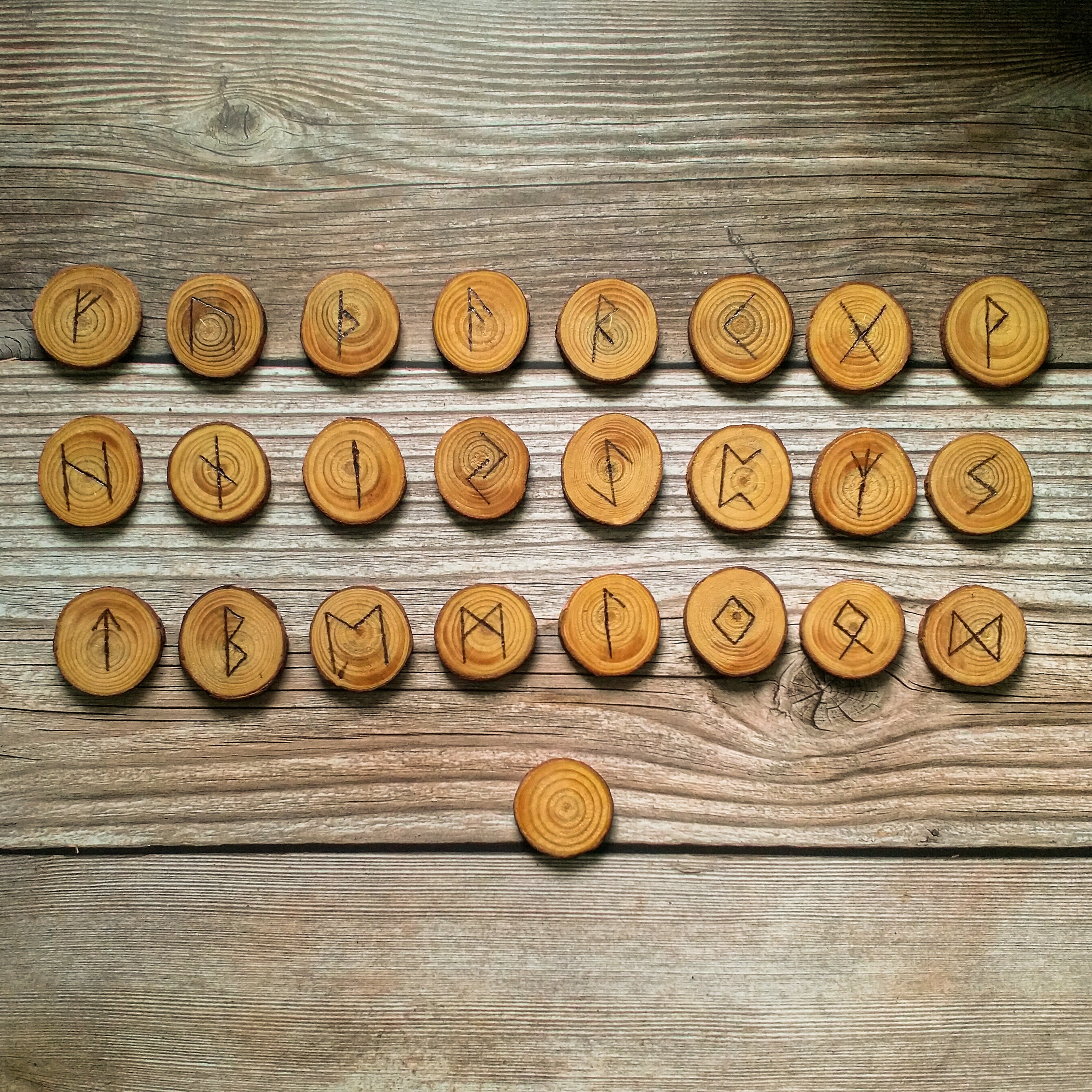 Live Edge Pine Wood Elder Futhark Runes Metaphysical - Etsy