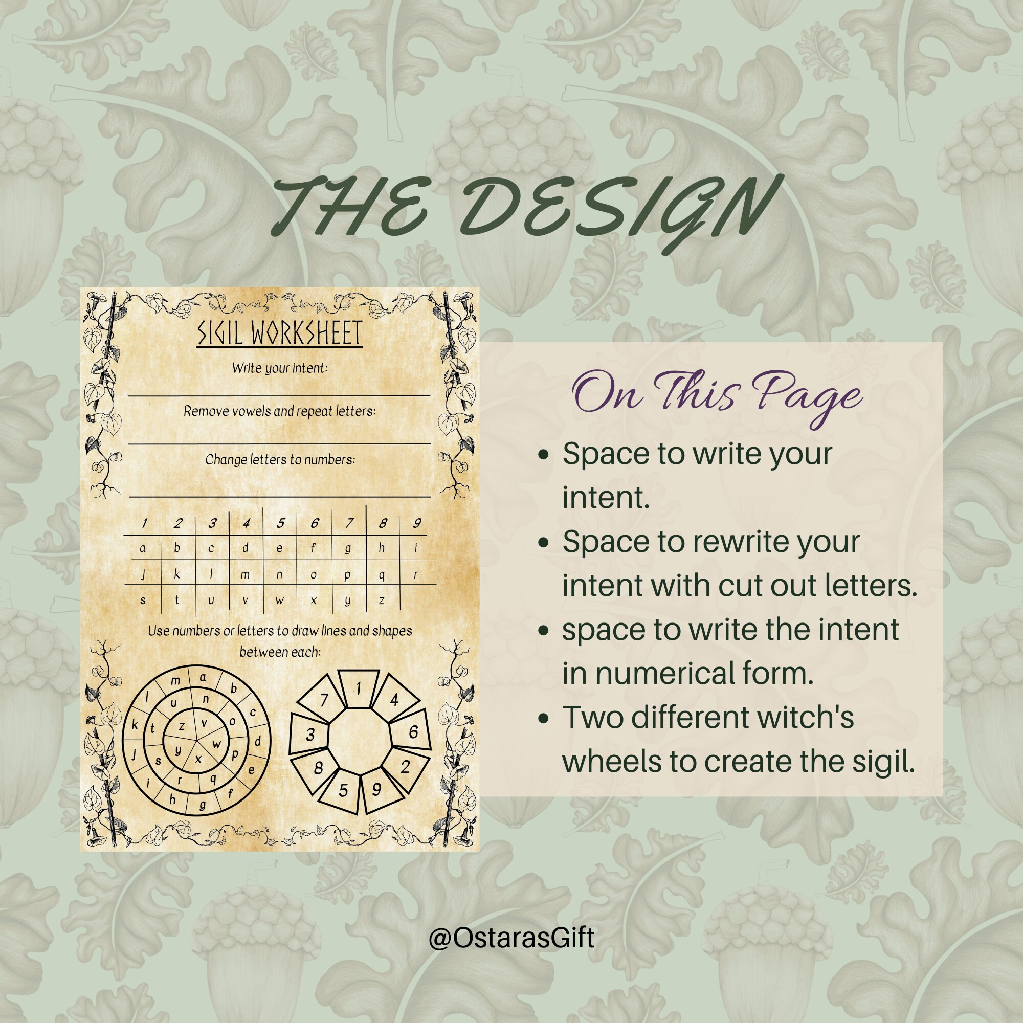 Sigils Worksheet With Witches Wheels Witch Printables - Etsy UK